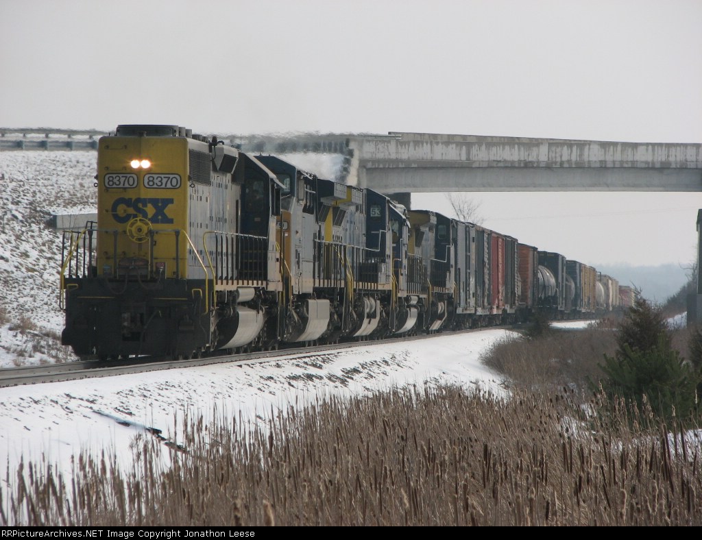 CSX 8370 Leading X091-31 Long Hood Forward After Grabbing Q335